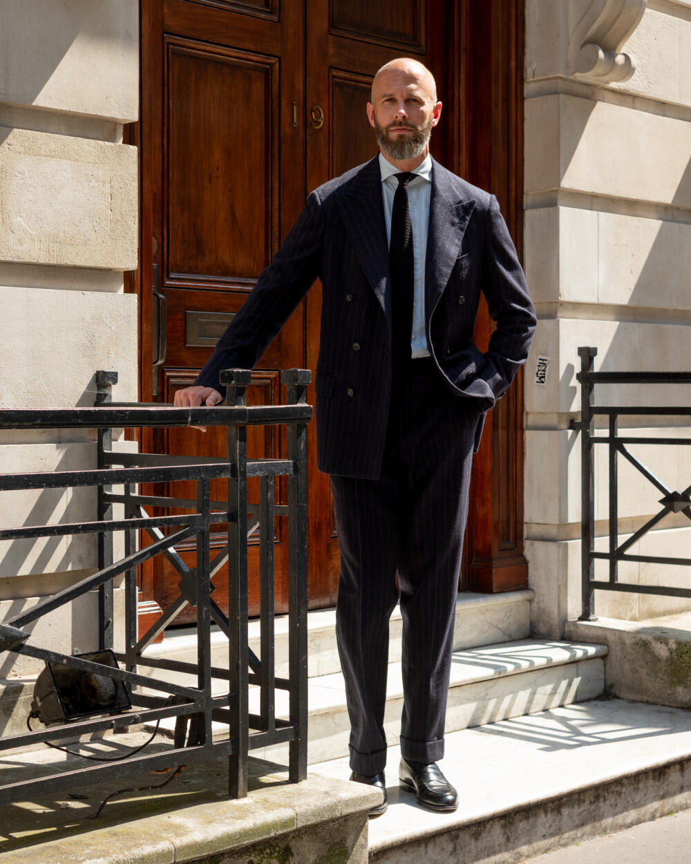 Reviving the navy chalk-stripe suit: Ciardi DB in Fox collab cloth ...